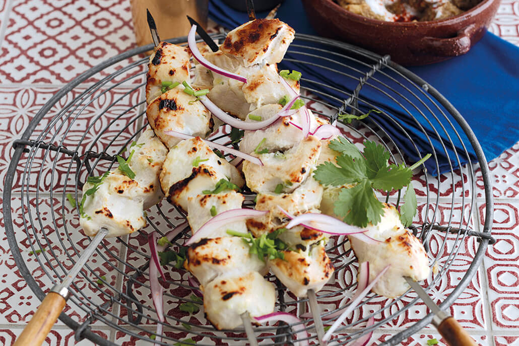 Lasooni Tandoori style Murgh Chicken Curry Skewers - Onken Onken