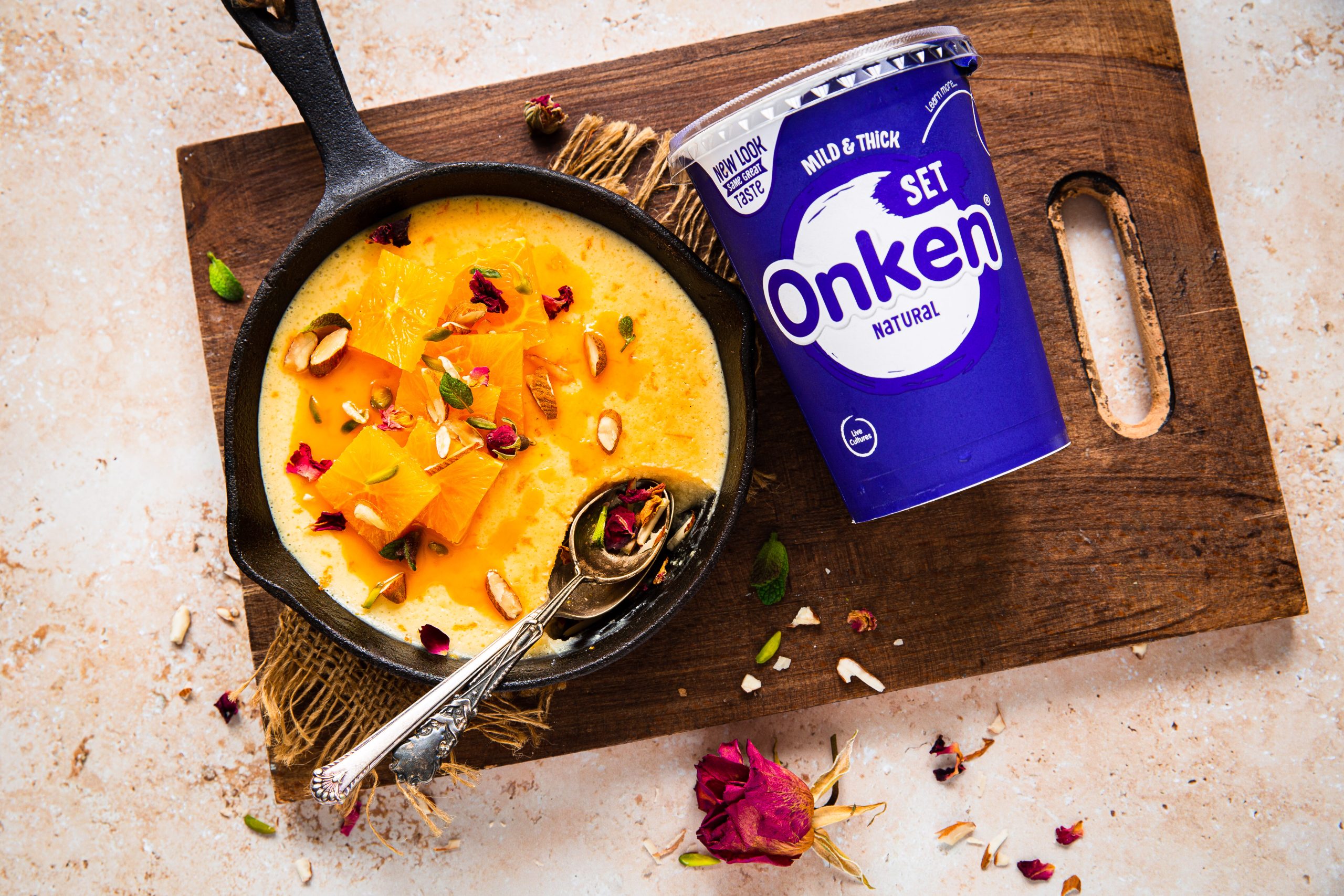 Baked Yogurt with Spiced Orange Syrup - Onken Onken